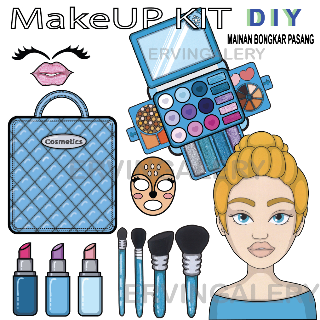Paper doll house MAKEUP KIT DIY busy book Children's Educational Toys ...