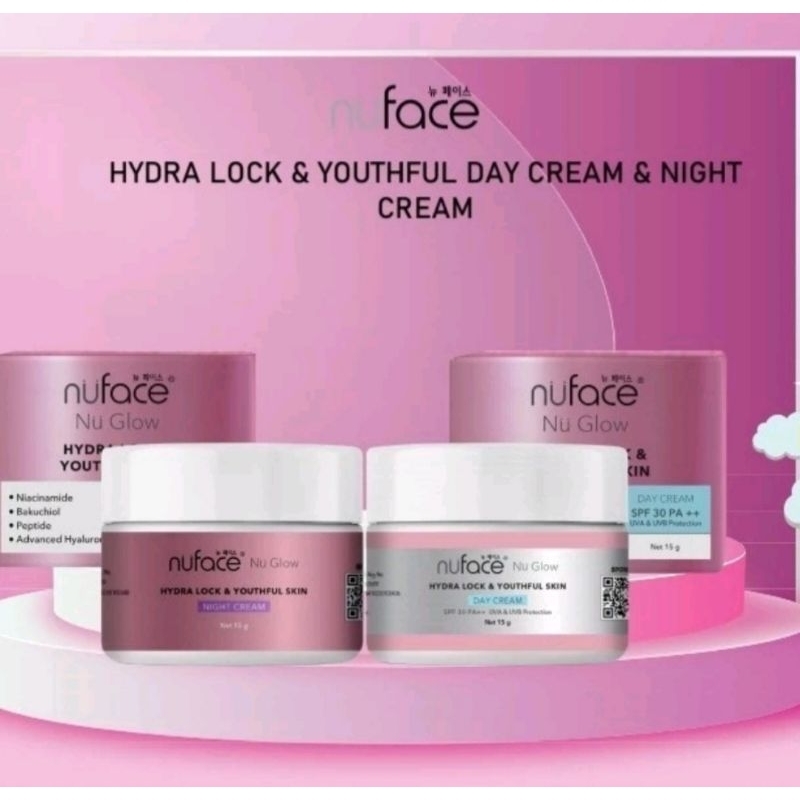Nuface Nu Glow Hydra Lock & Youthful Skin Day & Night Cream 15 g ...