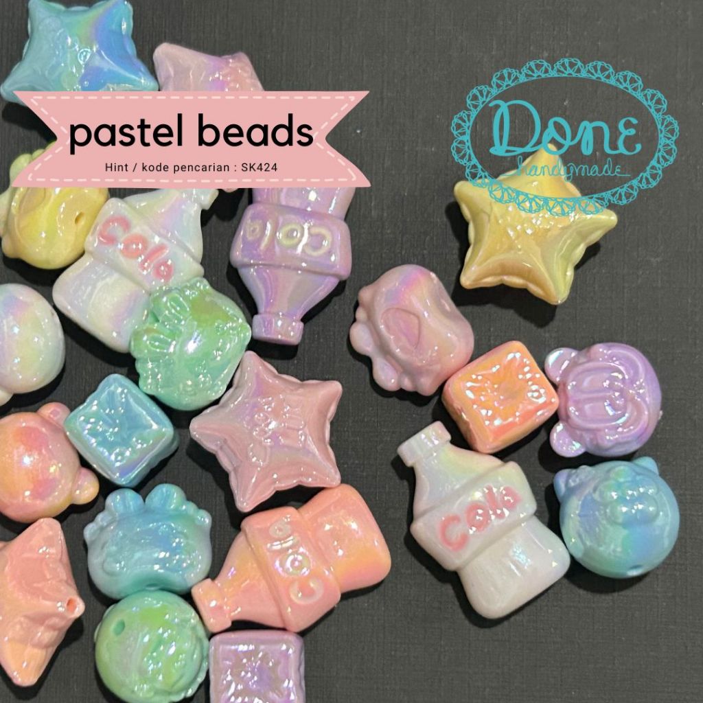 Done handymade pastel beads Color pastel Color beads diy Meweding sk424 ...