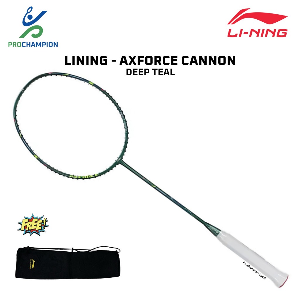 New! Badminton Lining Li-Ning Axforce Cannon Deep Teal Racket | Shopee ...