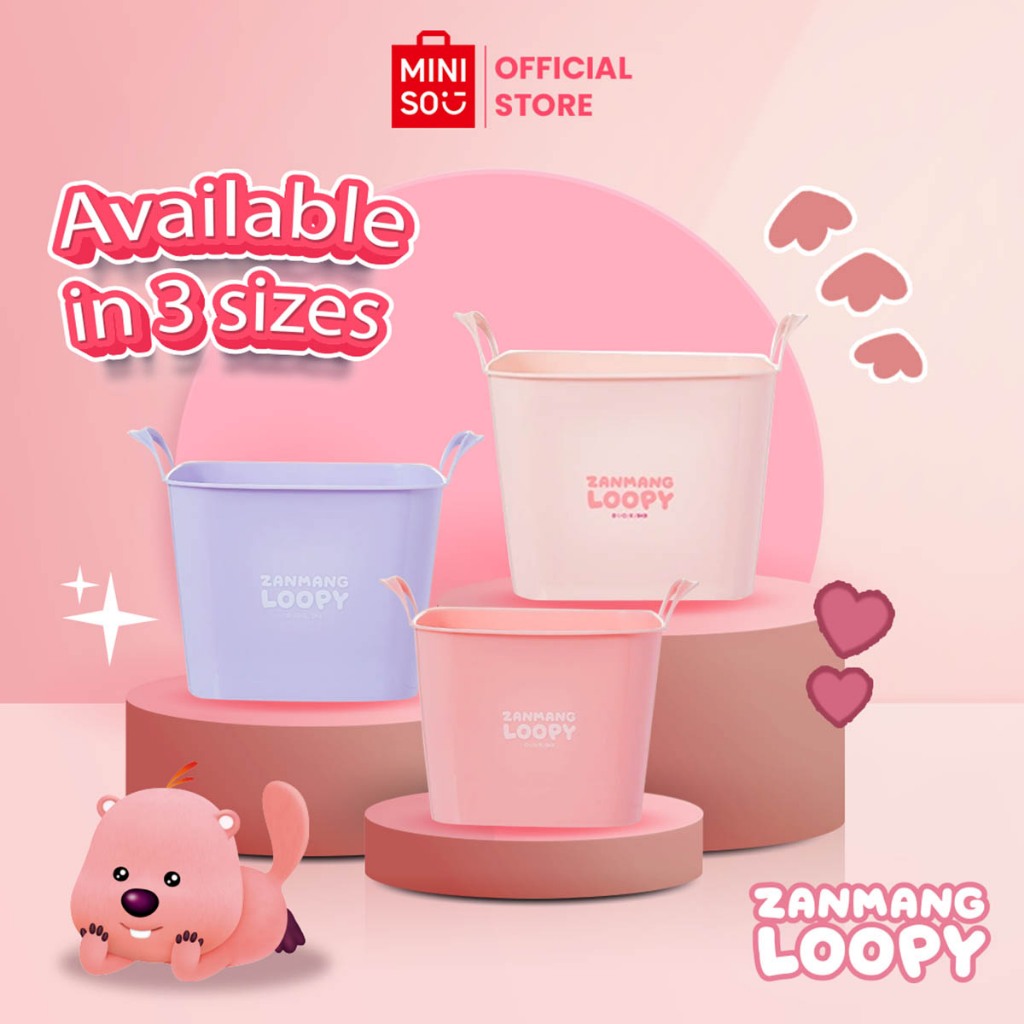 Miniso x ZANMANG Loopy Collection PE Storage Basket Basket with Handle ...