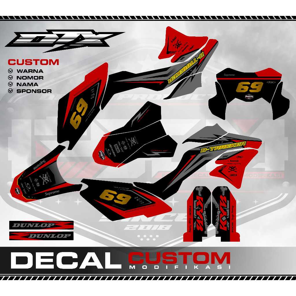 HITAM MERAH Decal Sticker DTracker/DT/D-Tracker Sticker Fullbody (FULL ...
