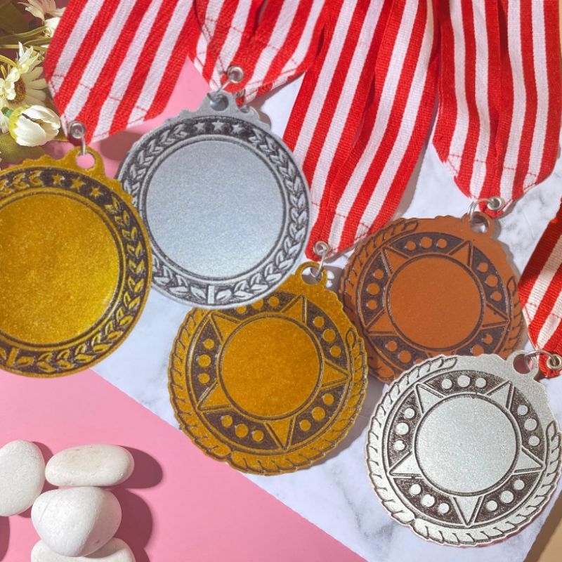 MERAH PUTIH Gold Silver Bronze Award Medal Plus Red And White Rope ...