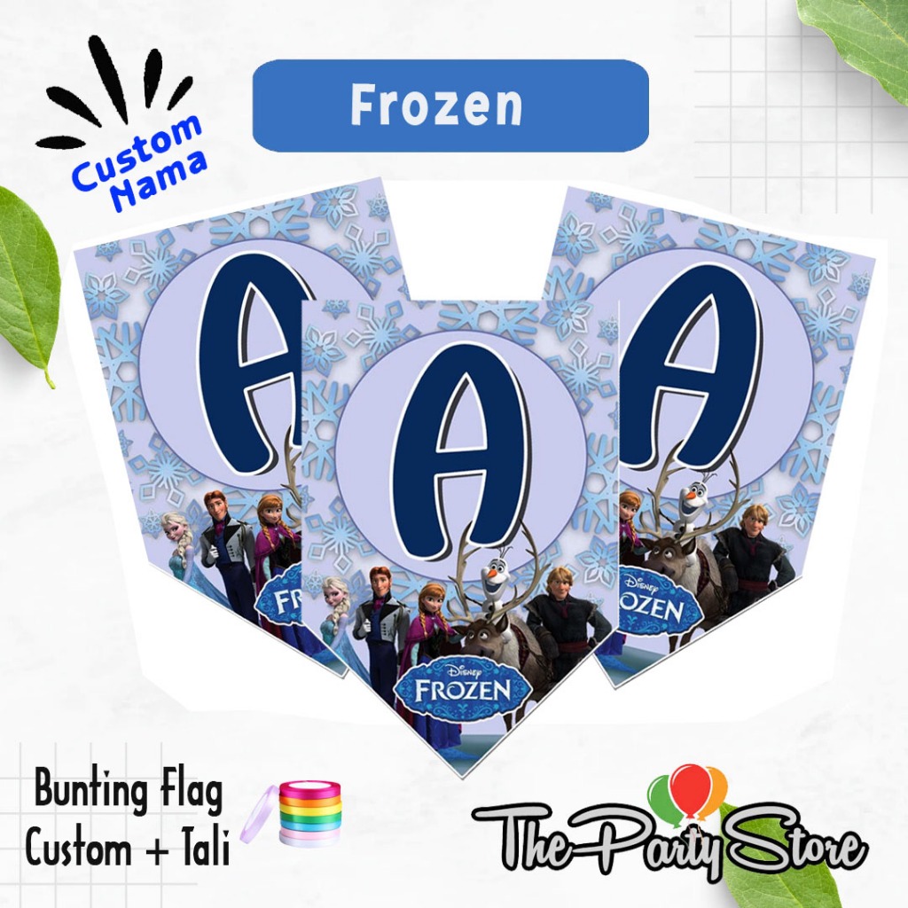 Frozen Character Bunting Flag Happy Birthday Banner/Custom Letters and ...