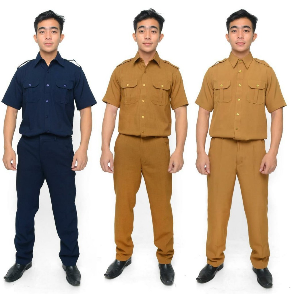 New CPNS Men's Civil Servant Uniform / Men's Khaki Uniform / Men's PDH ...