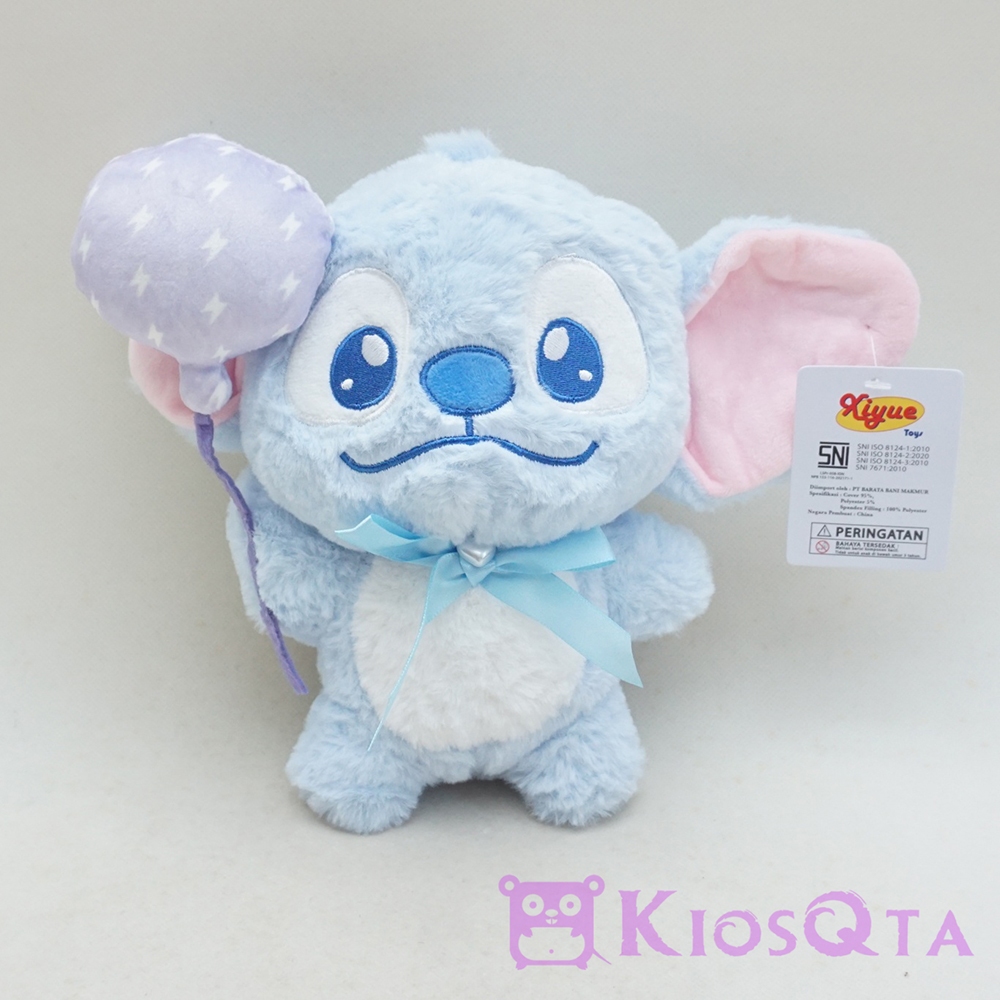 Blue stitch doll from lilo and stitch carrying small balloons | Shopee ...