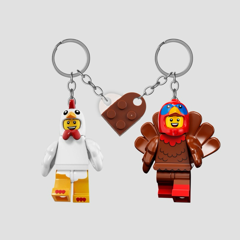 Dhis Project Shiny Keychain LEGO Minifigure White Chicken & Brown ...