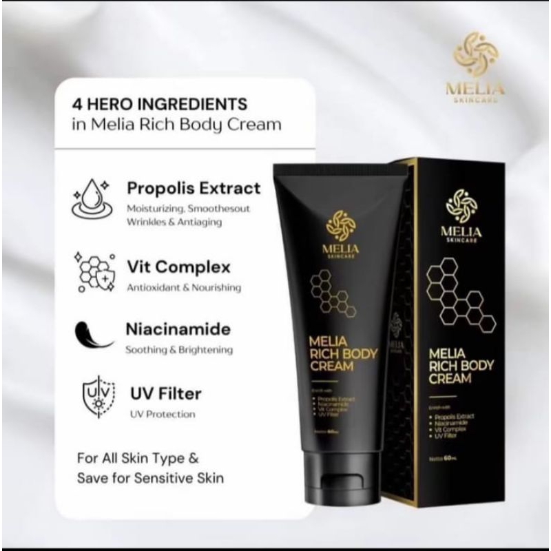 Melia RICH BODY CREAM WITH PROPOLIS EXTRACT | Shopee Malaysia