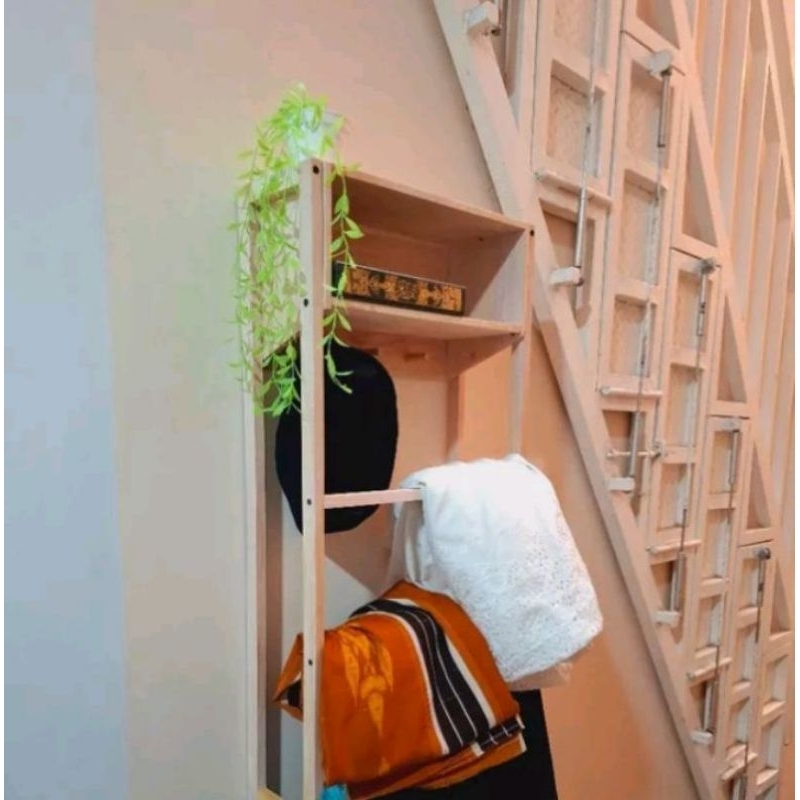 Mukenah rack/prayer mat rack/Al-Qur'an rack/wall rack/teplok rack ...