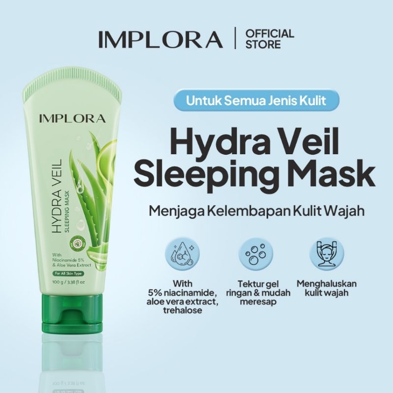 Implora Hydra Veil Sleeping Mask With Niacinamide 5% And Aloe Vera Extract | 100 gr | Shopee ...