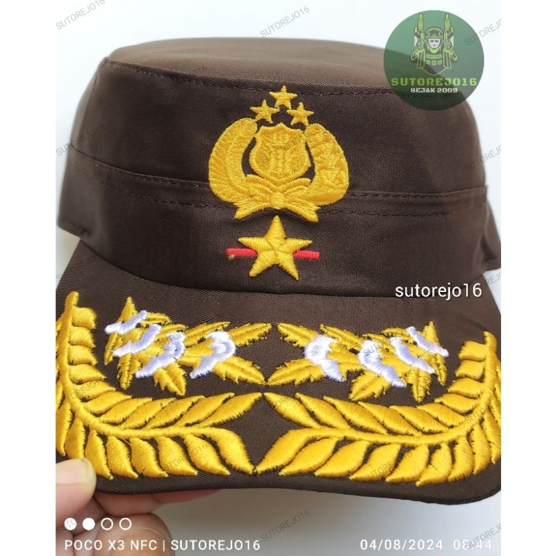 Brigjen Police Commando Hat Brigadier Police General 1 Star | Shopee ...