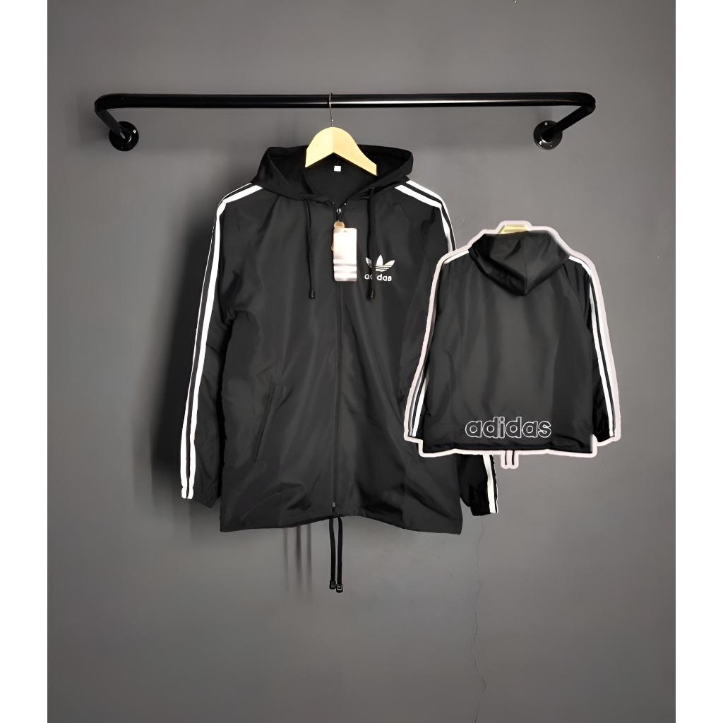 HITAM PUTIH Men's Parachute Jacket Adidas Black List White M XXL ...