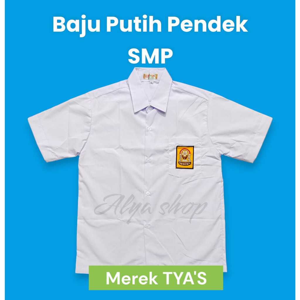 PUTIH KEMEJA Tya's brand Middle School Short Sleeve Top School Uniform ...