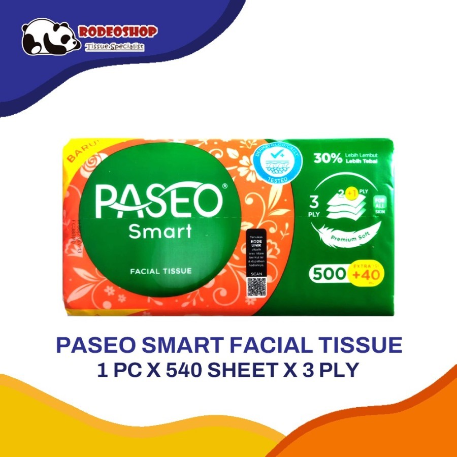 Paseo Smart Facial Tissue Facial Tissue (1 Pcs x 540 Sheets) | Shopee ...