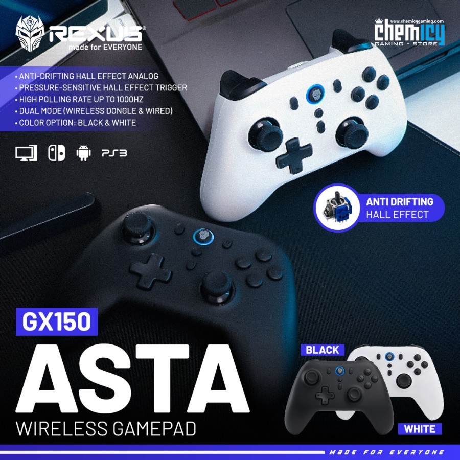 Rexus Asta GX150 Dual Mode Wireless Gamepad / Joystick / Stick with ...