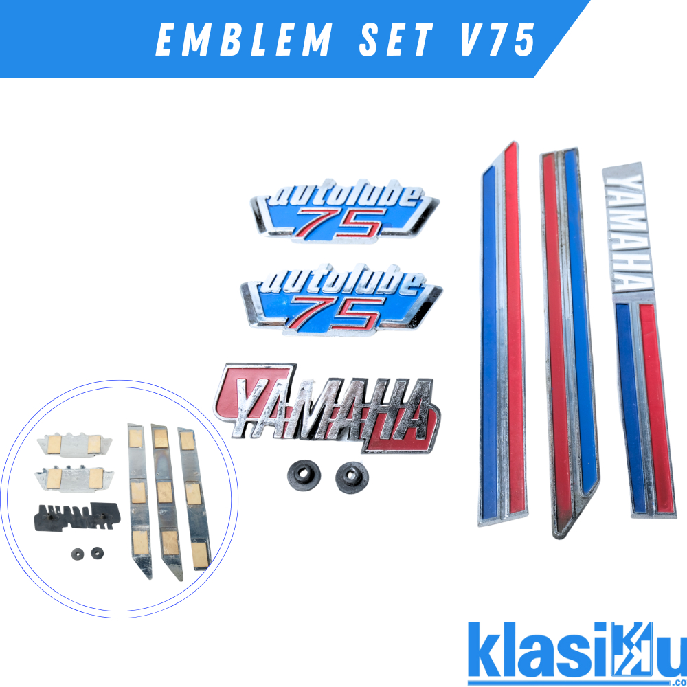 Yamaha V75 V 75 Emblem Logo Set Original Nos | Shopee Malaysia