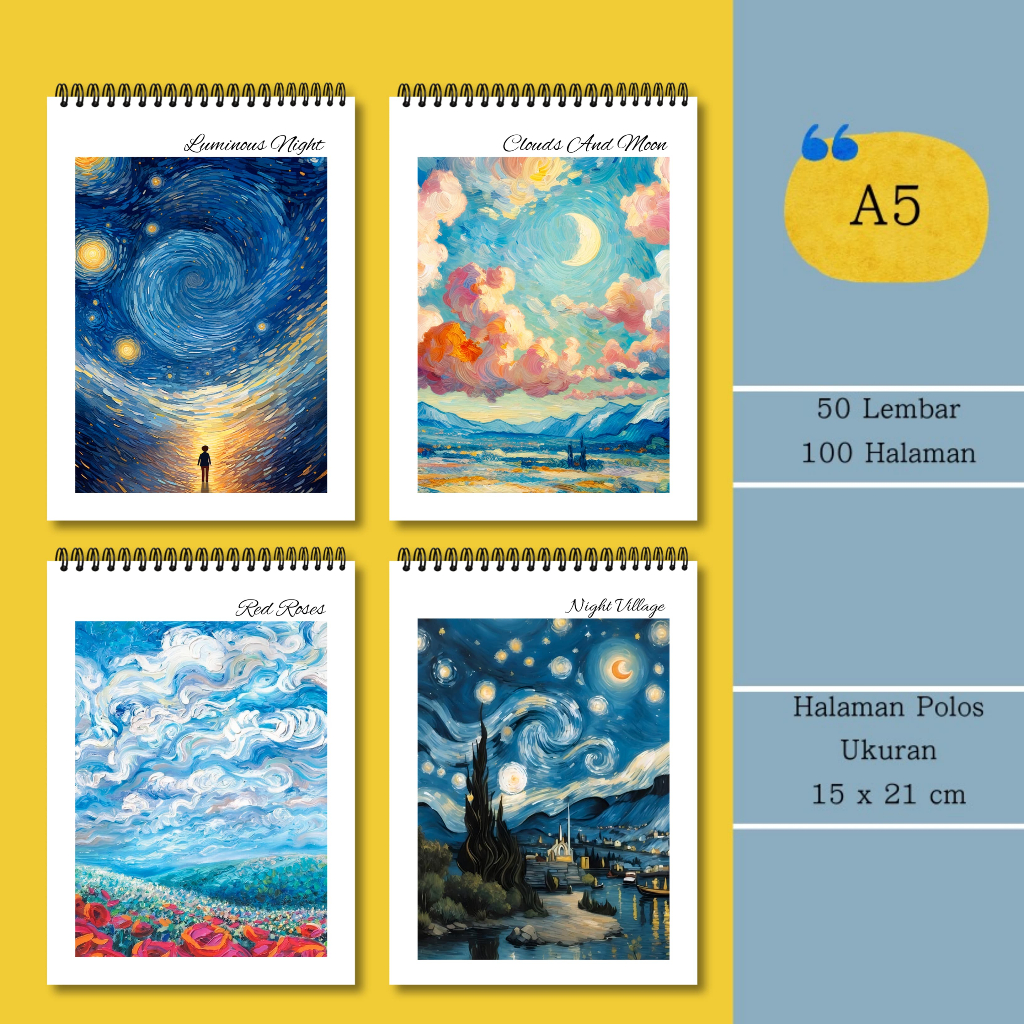 [READY] Sketchbook A5 Aesthetic Vertical Drawing Book Spiral Volume 50 ...