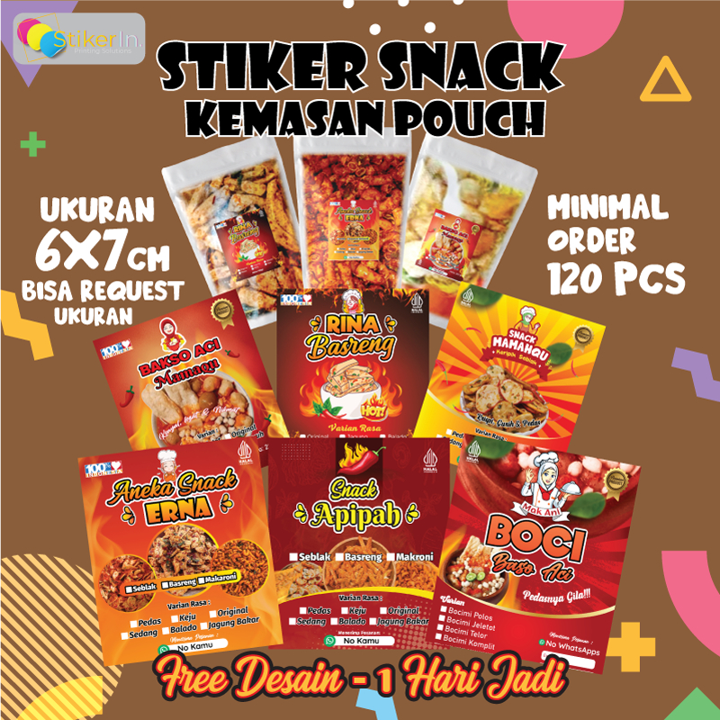 Pouch Packaging Snack Label Sticker Can Be Custom Free Design Fast ...