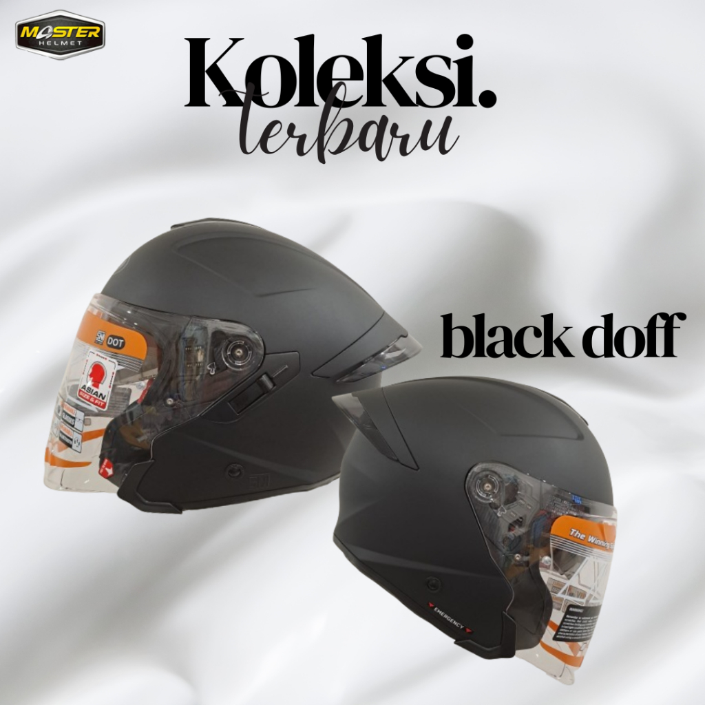Ink TERRA 2 BLACK DOFF DOUBLE VISOR HELMET/ ORIGINAL HALF FACE INK ...