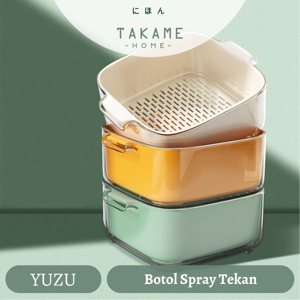 |Takame| Yuzu Fruit Vegetable Washing Container Two Layers Vegetable ...