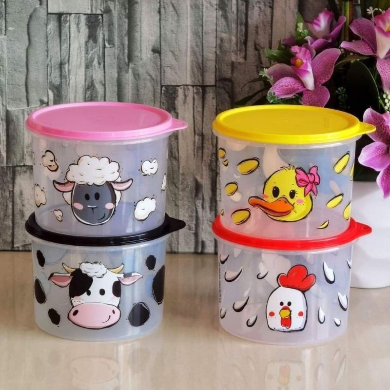 Original TUPPERWARE FARM CANISTER CHARACTER JARS (4PCS) | Shopee Malaysia