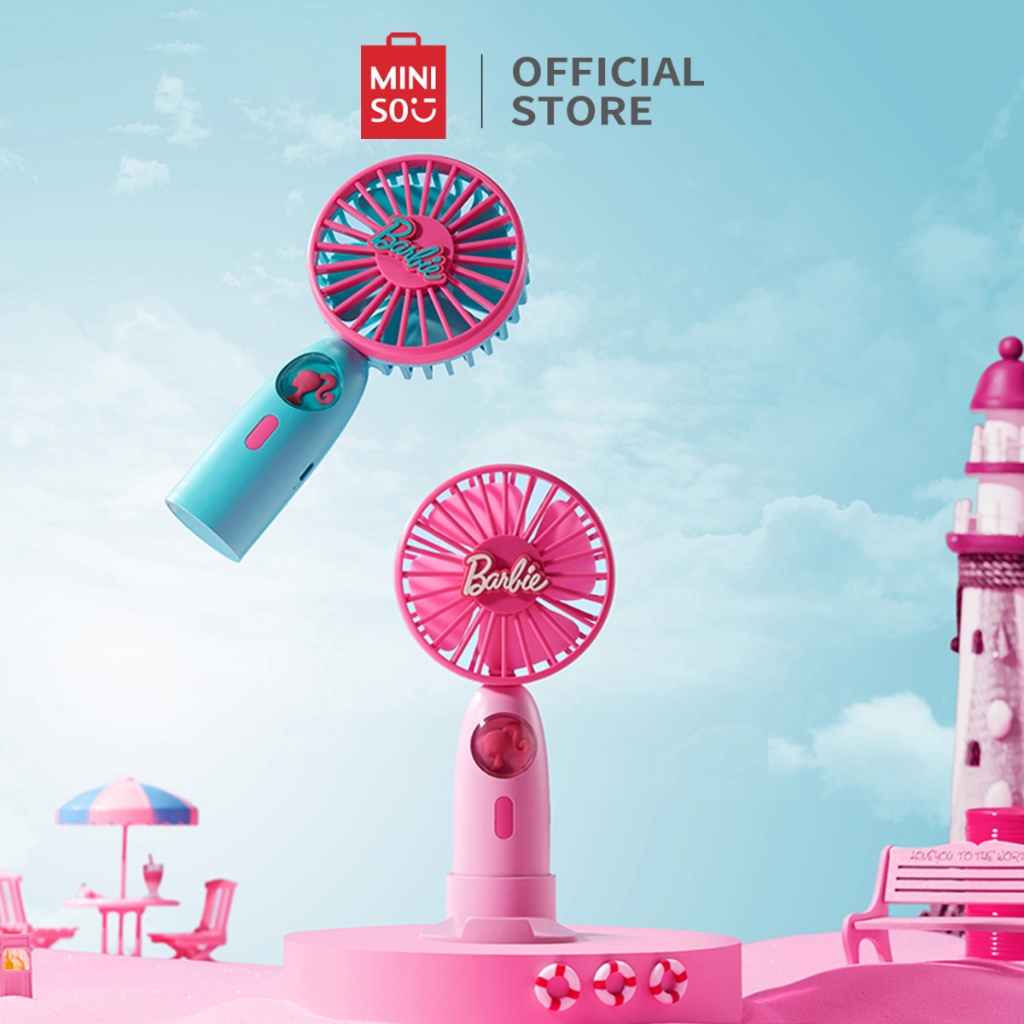 Miniso Barbie Shining Collection Small Fan Desktop Small Fan Barbie Fan ...