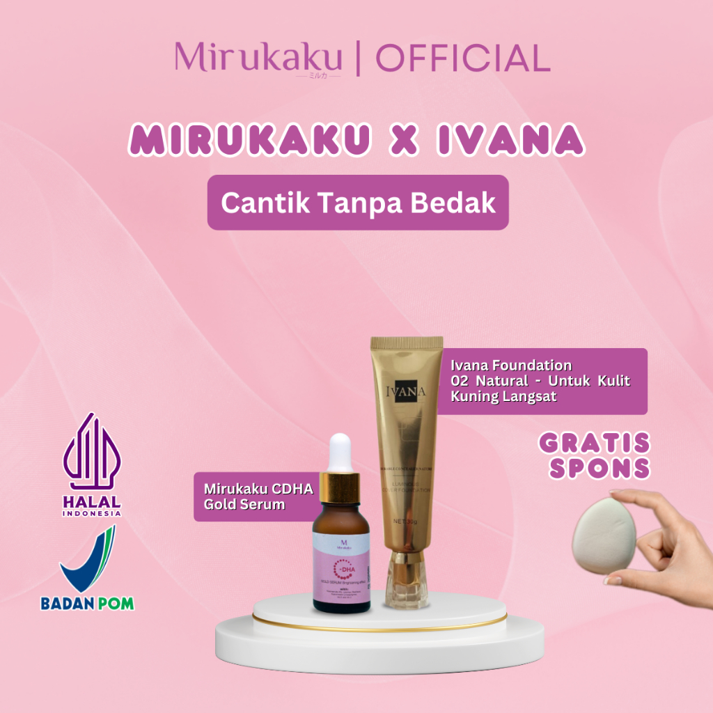 Mirukaku CDHA Gold Serum X Ivana Foundation Full Coverage Warm Long ...
