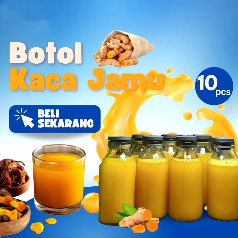 100ml ASI GLASS BOTTLE/100ML SHOT GINGER JAMU GLASS BOTTLE, MILK BOTTLE ...