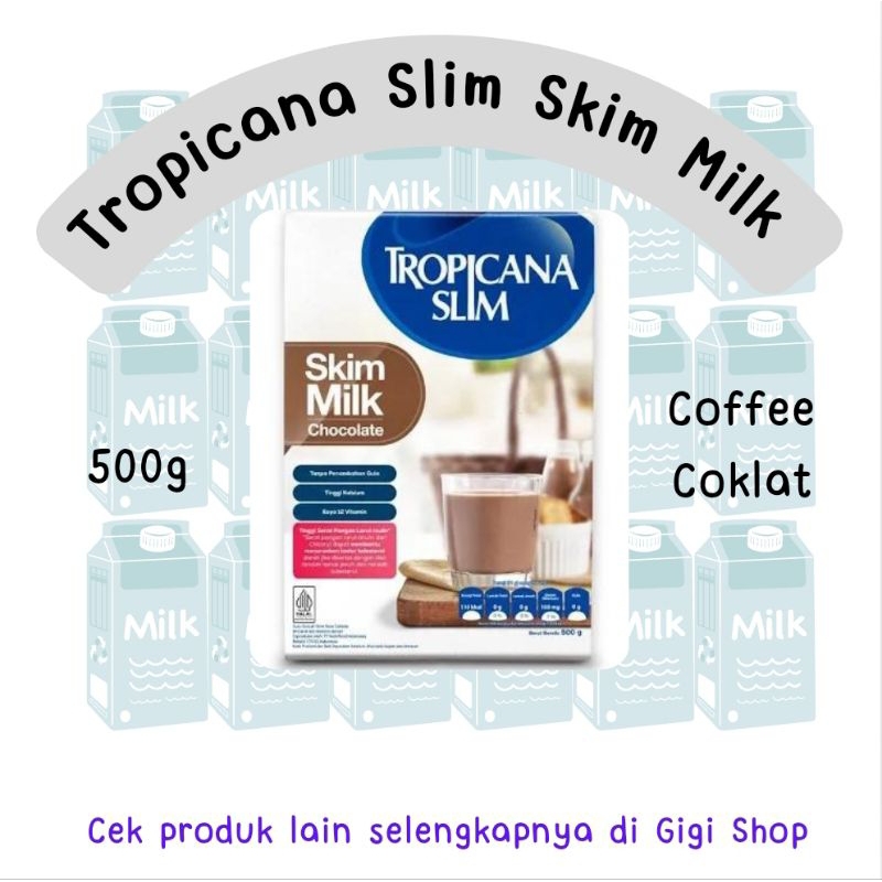 Tropicana Slim Skim Milk 500gr Non Fat Fiber Pro Low Sugar Milk ...