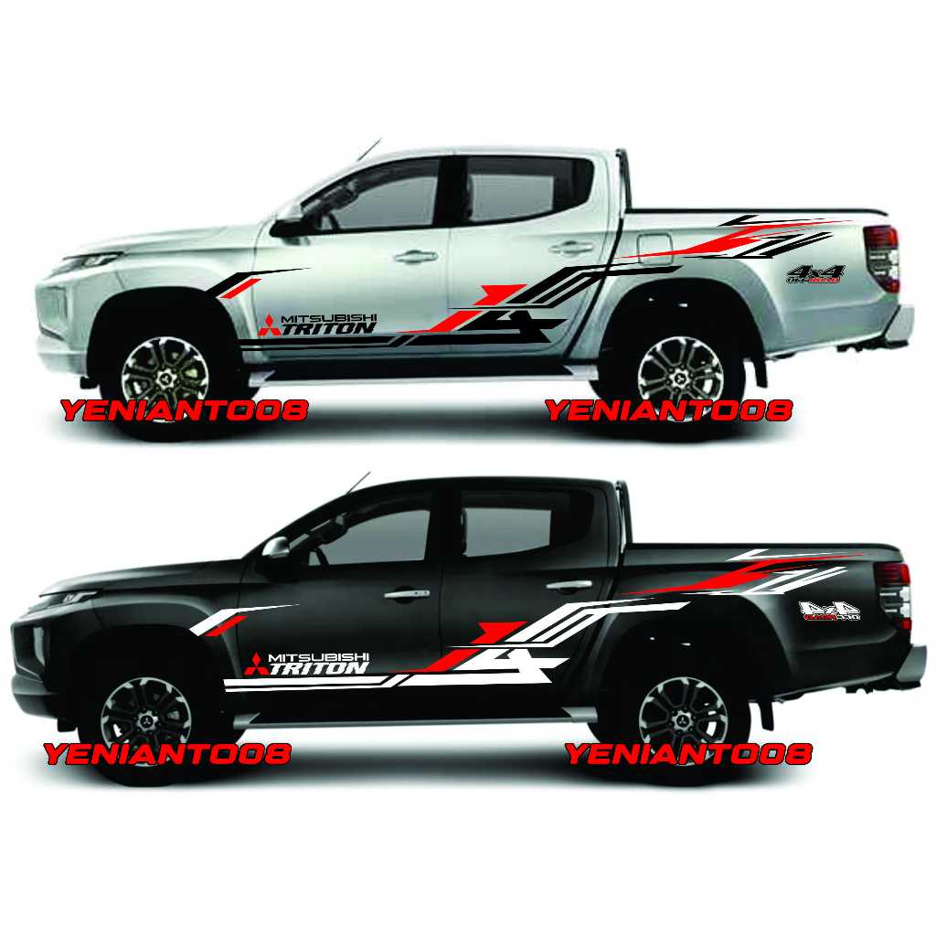 New mitsubishi triton car sticker cutting car side body sticker triton ...