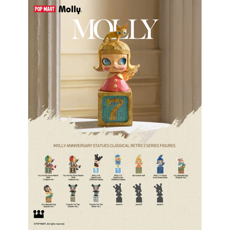 Pop Mart Molly Artline Anniversary Statue Classical Retro v2 | Shopee ...