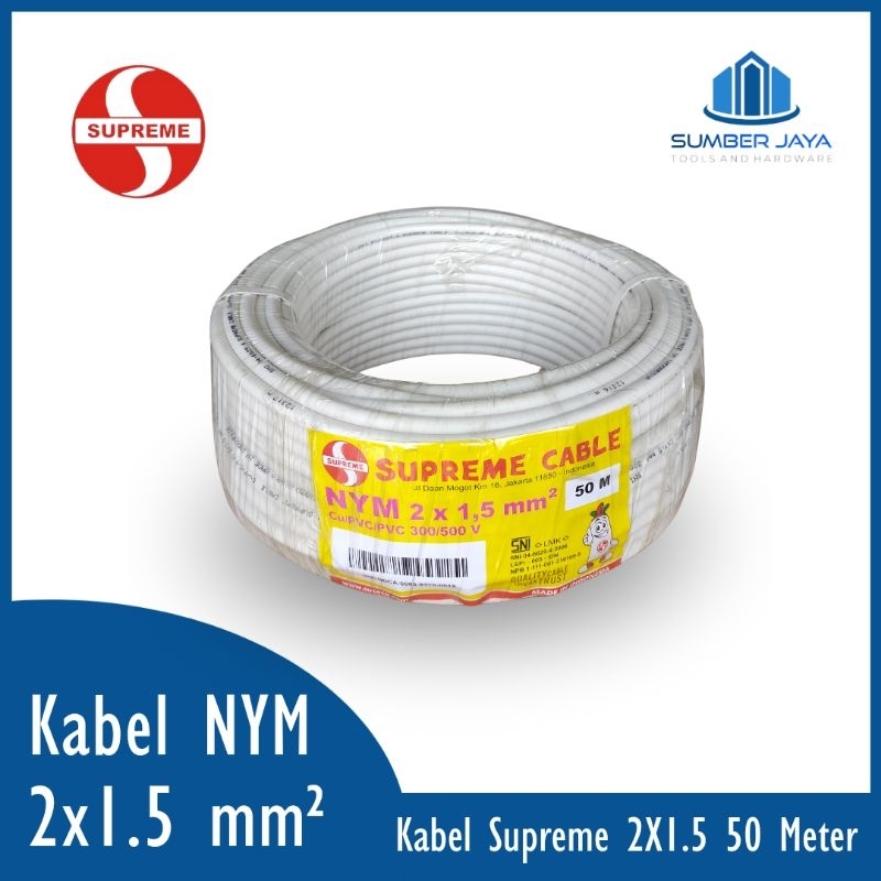 Supreme Cable Home Cable NYM Copper Wire 2X1.5 mm2 50 Meters | Shopee ...