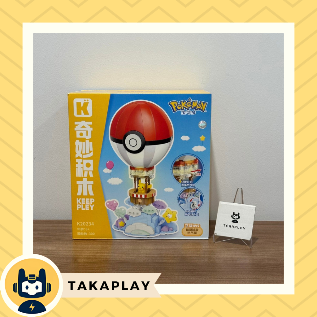 Toy Brick Keeppley Pokemon Pikachu Hot Air Balloon K20234 Toy Figure ...