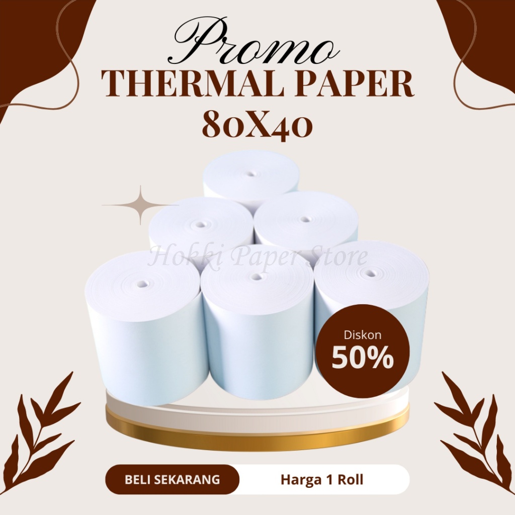 Thermal PAPER CASHIER STRUCK / PPOB PAPER ROLL 80X40 CORELESS TERMAL ...