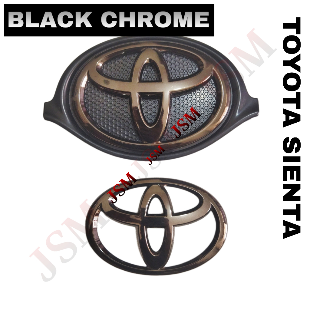 Toyota Sienta Logo Emblem Black Chrome/ Front + Rear Logo/ Toyota ...