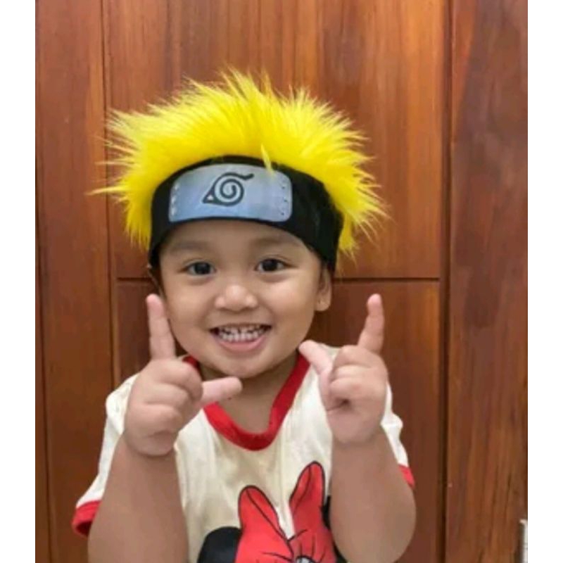 Naruto wig hat set 2 in 1 naruto wig hat and headband for children ...