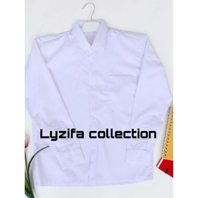 KEMEJA PUTIH Plain WHITE SHIRT LONG SLEEVES SCHOOL UNIFORM | Shopee ...