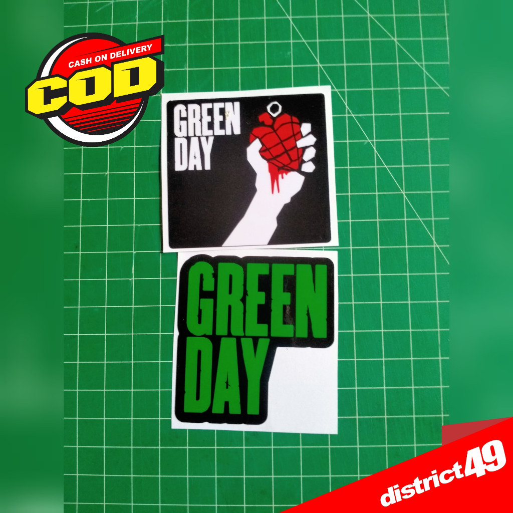 Green DAY Sticker - Waterproof Glossy Laminate Print Cut Sticker - Car ...