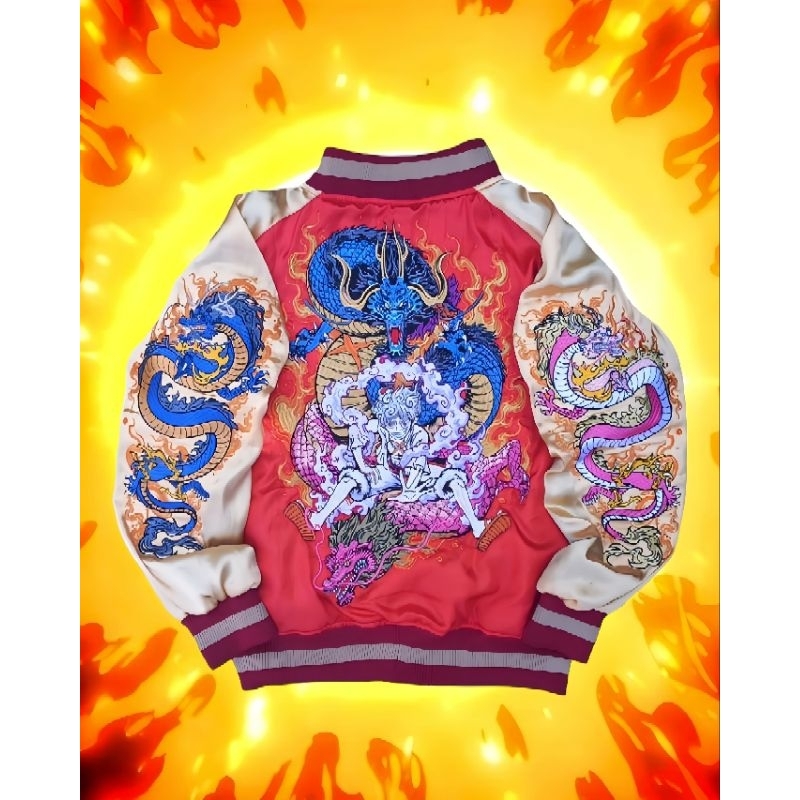 Sukajan Luffy Gear 5x Kaido x Momonosuke Dragon form Anime One Piece ...