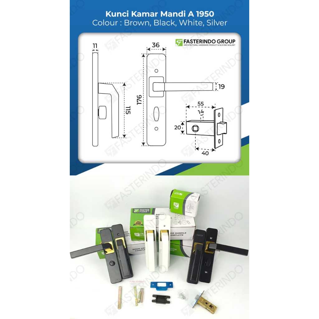 KAYU BATHROOM BACKSET LOCK 40MM/ BATHROOM DOOR LOCK / PVC DOOR LOCK ...