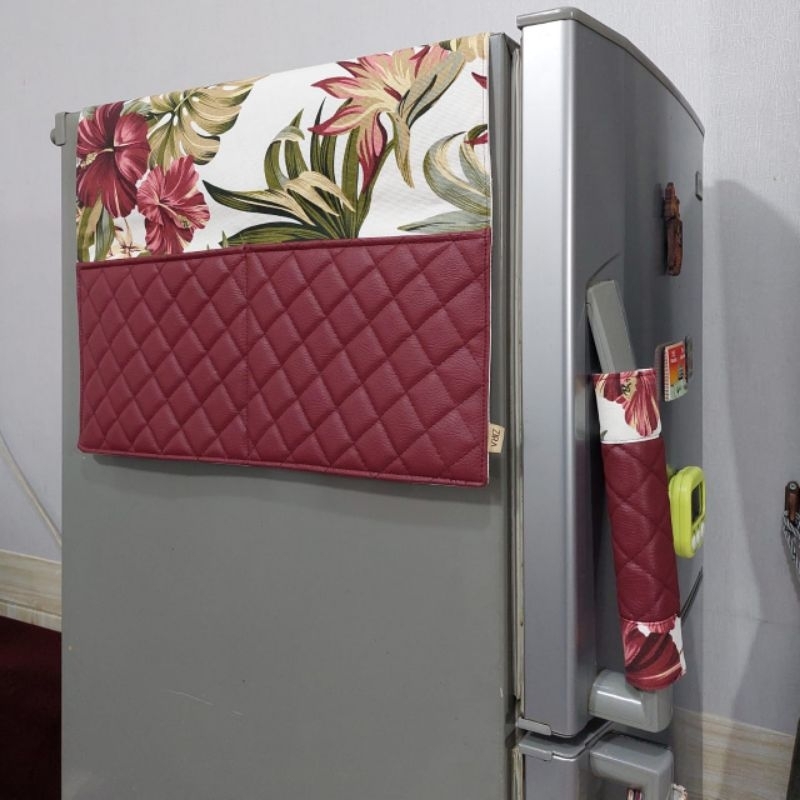 A Set of Canvas Refrigerator Covers with Combination Synthetic Leather ...