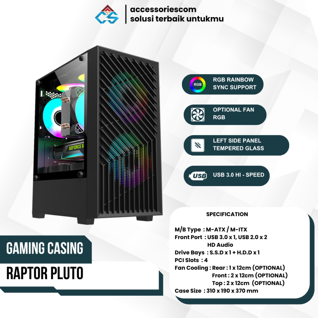 Raptor Pluto M-ATX/ITX Gaming Case - Gaming Case | Shopee Malaysia