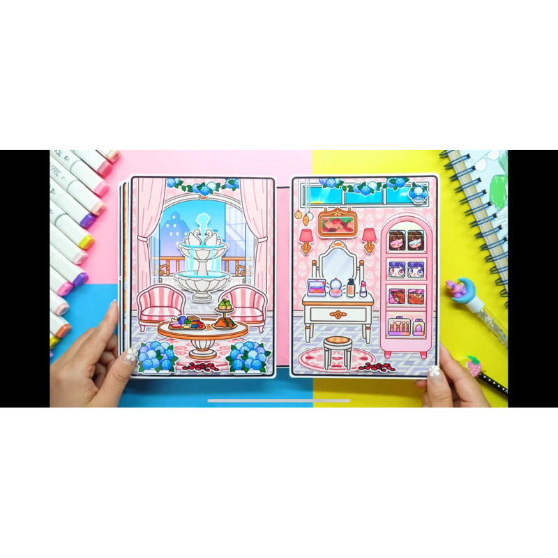 Toca Boca Educational Toy Paper book Paper Doll Toca Princess House ...