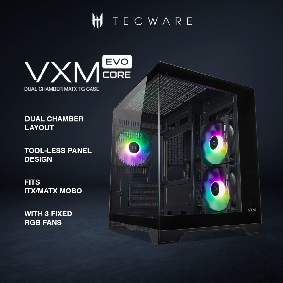 Tecware VXM EVO Core Infinity TG M-ATX Gaming PC Case | Shopee Malaysia