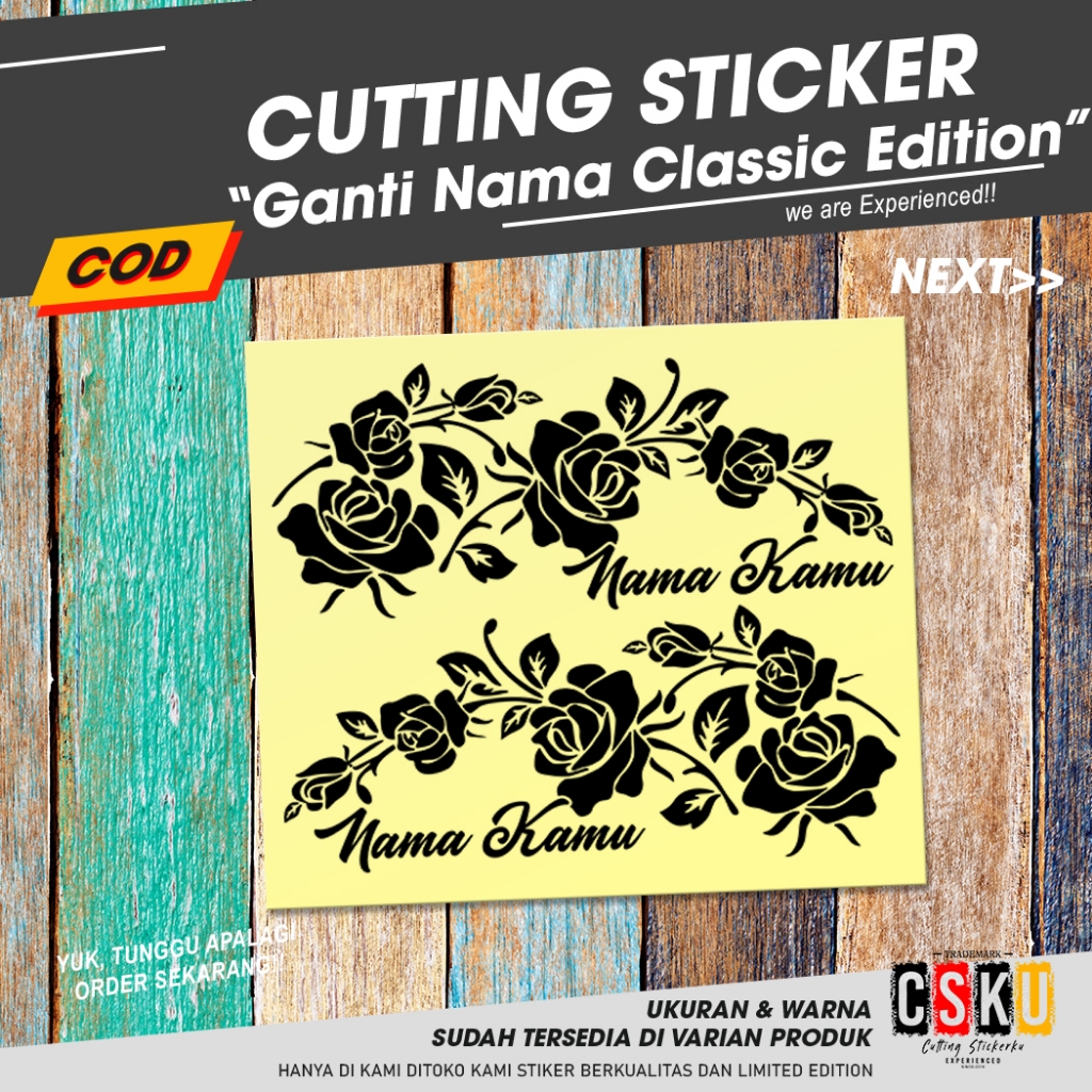 Cutting Sticker Change Name Classic Ornament Custom Variation Of ...