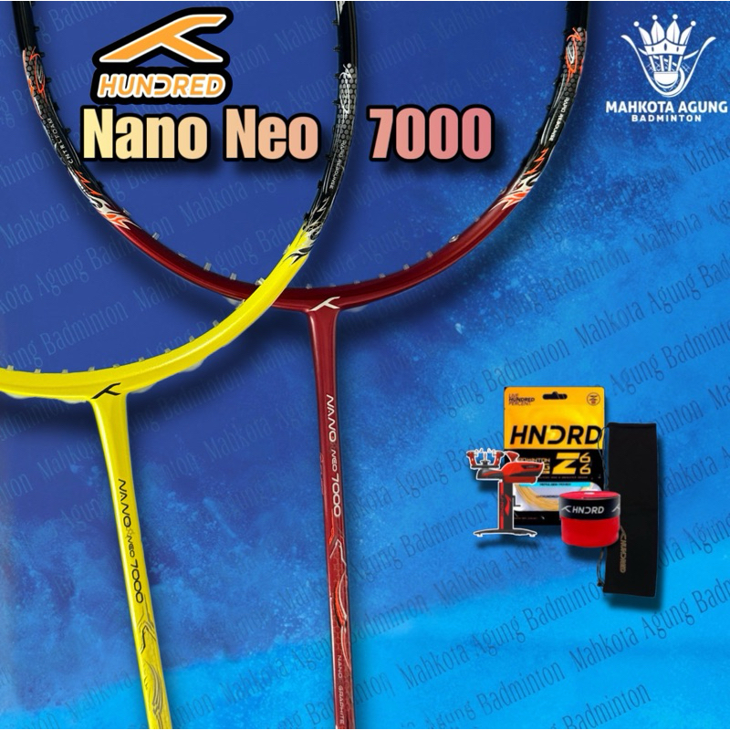 Original HUNDRED NANO NEO 7000 BADMINTON RACKET COMPLETE BONUS COOL ...