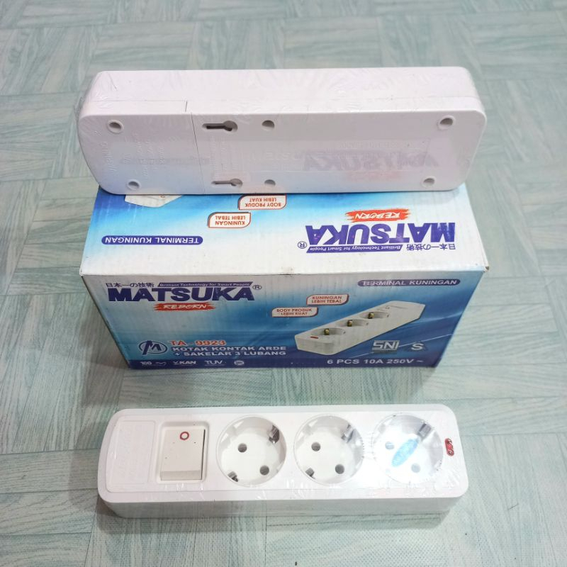 (1 Box Of Contents 6pcs) 3 Hole Ground Socket Terminal Plug SNI Matsuka ...