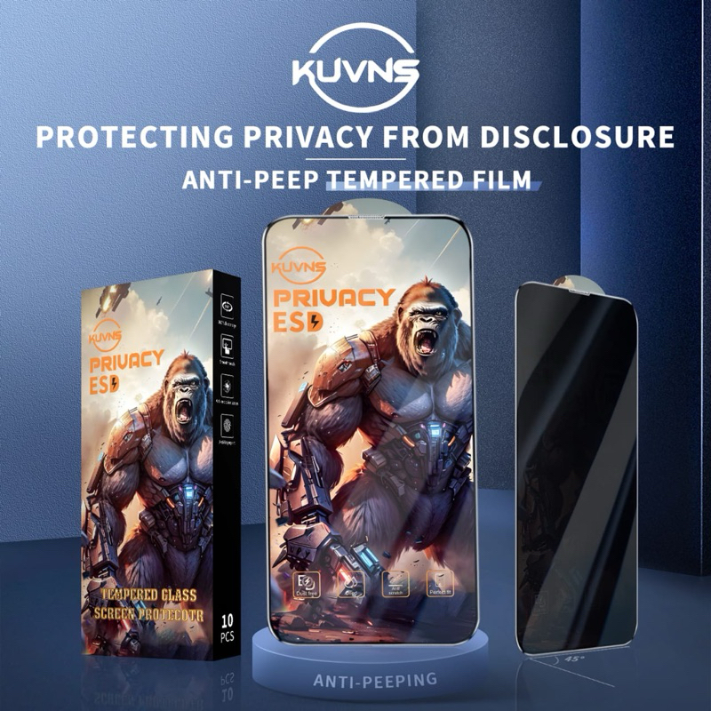 Tempered Glass Anti-Scratch Esd Static Privacy antiSpy Anti-Intip The ...