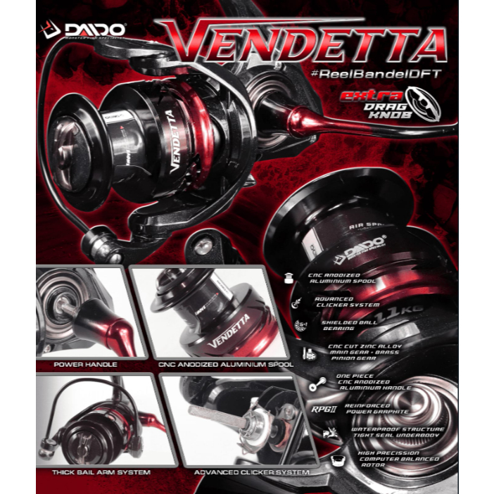 Daido VENDETTA / ARCTIC Fishing Reel 7 BEARING ALUMUNIUM SPOOL AND ...