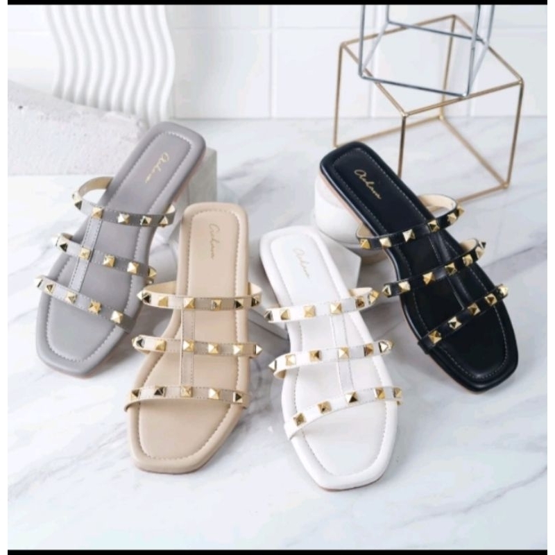 New TEPLEK WOMEN'S SANDALS 3 PYRAMID STRAP VT01 | Shopee Malaysia